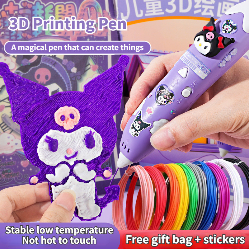 2024 New 3D Printing Pen Sanrio Painting Pen Wireless USB Charging 3D ...