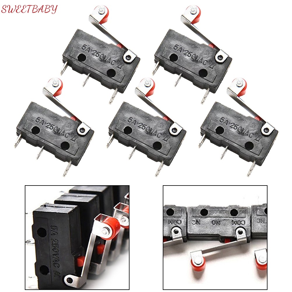 hot| 5pcs Small limit door switch button travel switch 5A 250V self ...