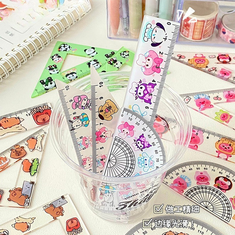 4Pcs/Set Sanrio Ruler My Melody Kuromi Hello Kitty School Supplies ...