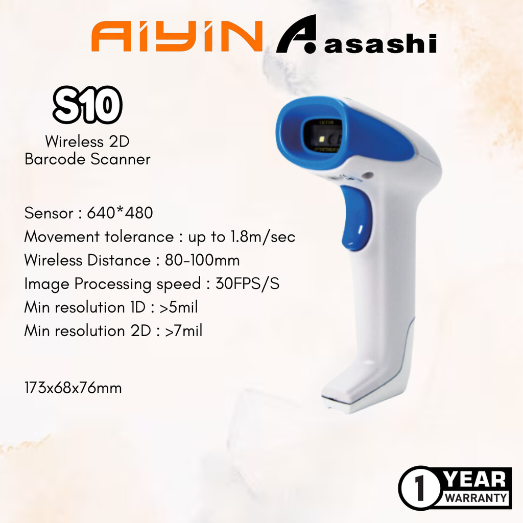 Aiyin S10 Wireless 2D Barcode Scanner | Shopee Malaysia