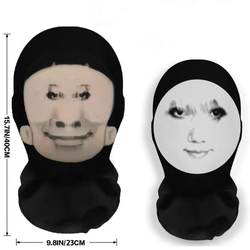 New spoof 3D mesh funny headgear face print mask dress up trick head ...