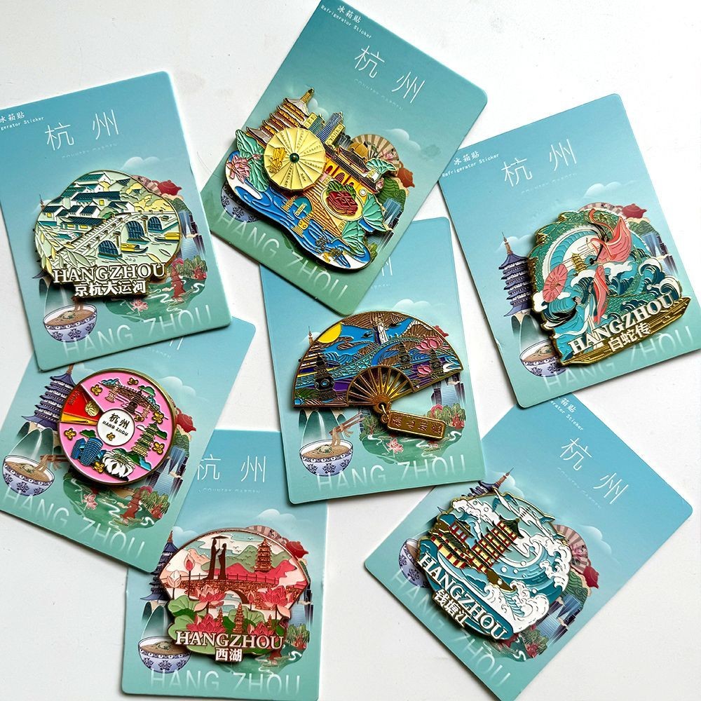 [Penghantaran jualan 24 jam] Pelekat peti sejuk pemandangan Hangzhou ...