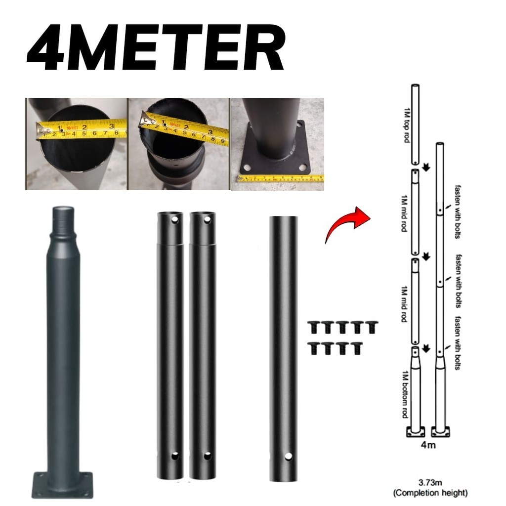 2.5M 3M 4M 5M 6M Steel Lamp Pole Galvanized Pipe Poles for Outdoor ...