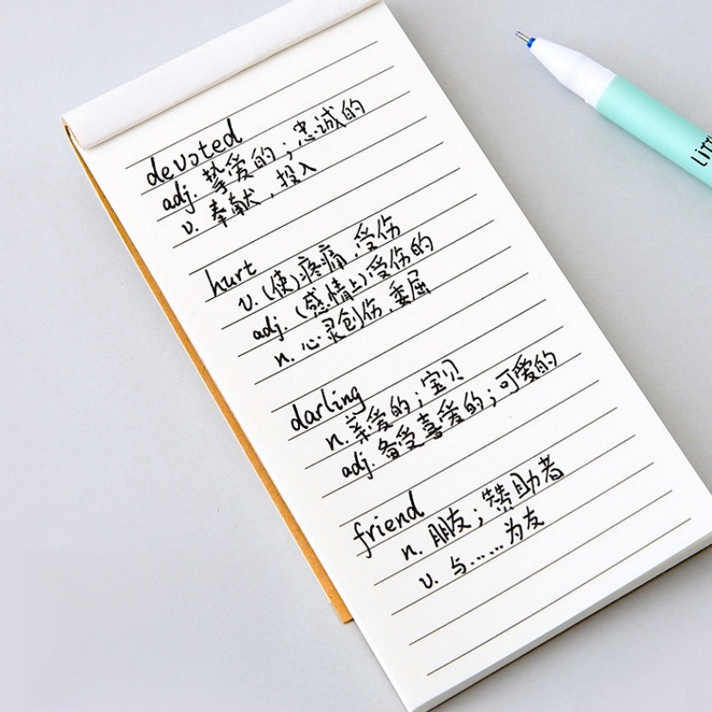 50 Pages Lined Sticky Notes Kraft Paper Memo Pad Sticky Note Writing ...