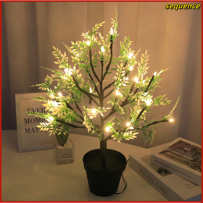 Se Lighted Trees For Indoor Decor 5V 24LED Tabletop Tree Lamp ...