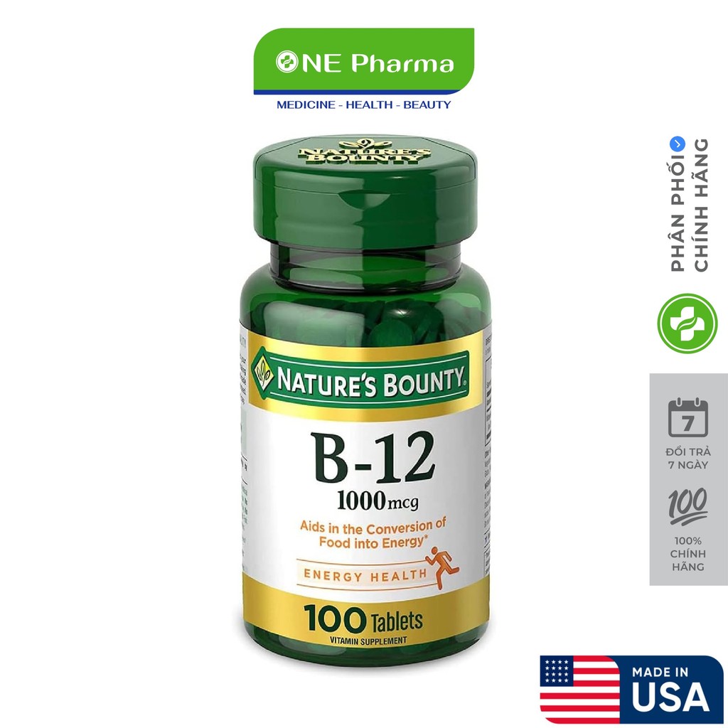Nature's Bounty Vitamin B12 1000mcg 100 Tablets | Shopee Malaysia