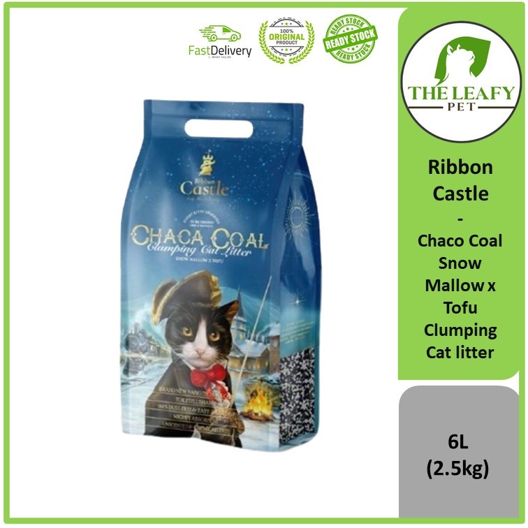 Ribbon Castle Chaca Coal Snow Mallow X Tofu Clumping Cat Litter - 6L ...