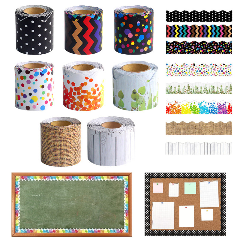 10m/Roll Bulletin Border Stickers Colorful Waterproof Billboard Poster ...