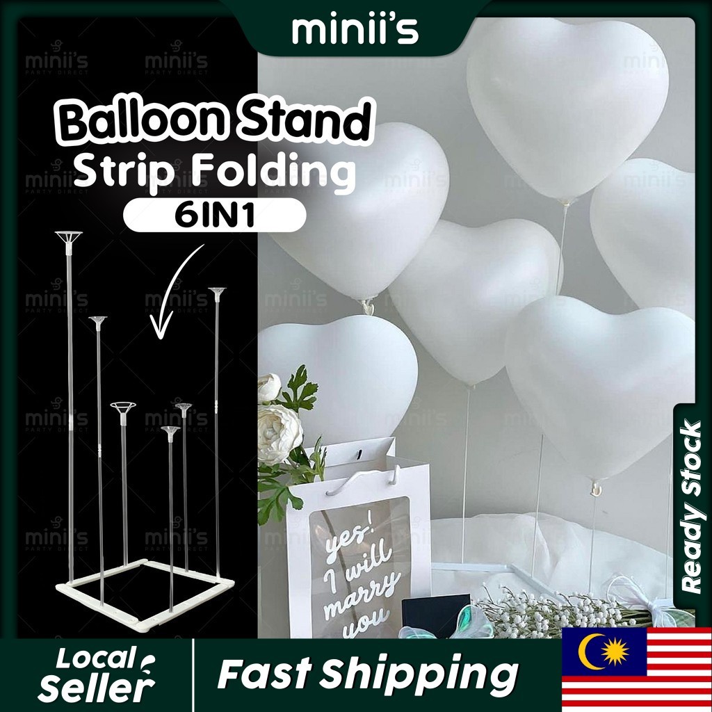 MINIIS INS Birthday Balloon Stand 6IN1 Set Kit Stand Ballon Latex Foil ...