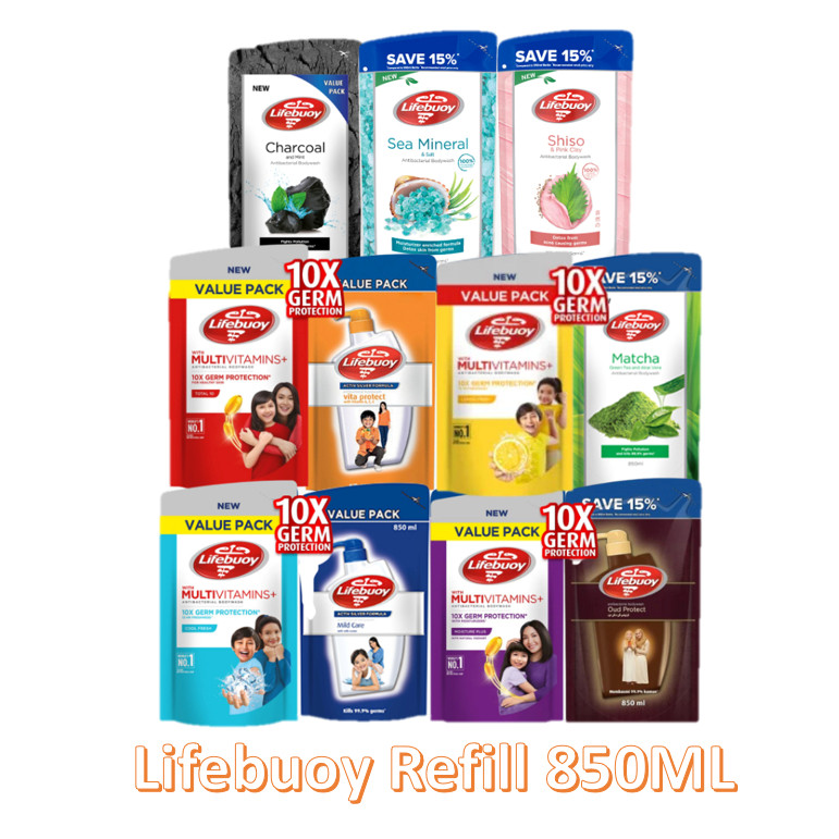 Lifebuoy Anti Bacteria Body Wash Refill 850ml PER PACK | Shopee Malaysia