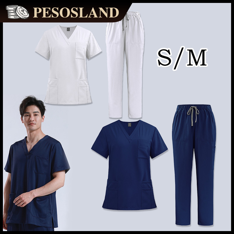 S/M Operating Room Clothing Scrub Suit Elastic Wrinkle Resistant Scrub ...
