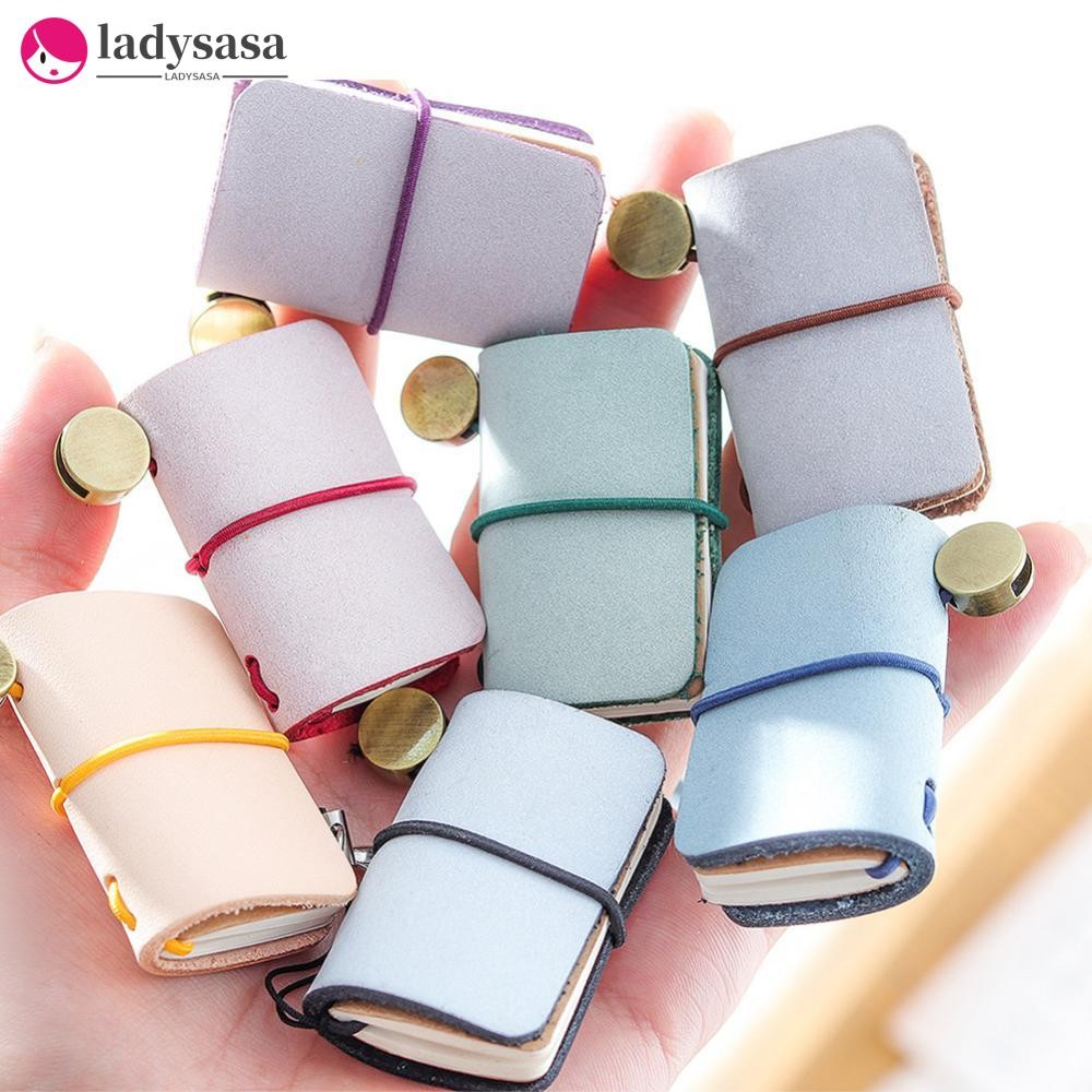 Ladysasa Tiny Genuine Leather Notebook Pocketbook Sketchbook Mini ...