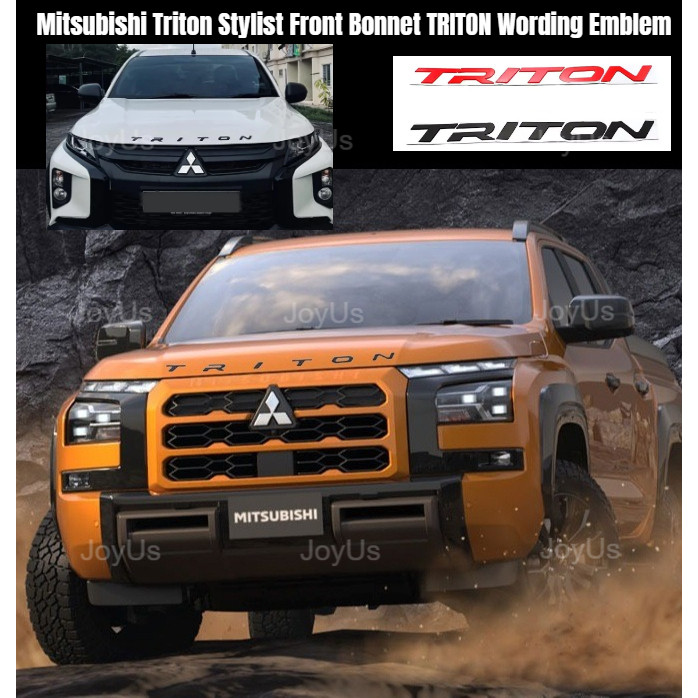 Mitsubishi Triton Stylist Front Bonnet Emblem TRITON Wording Emblem ...