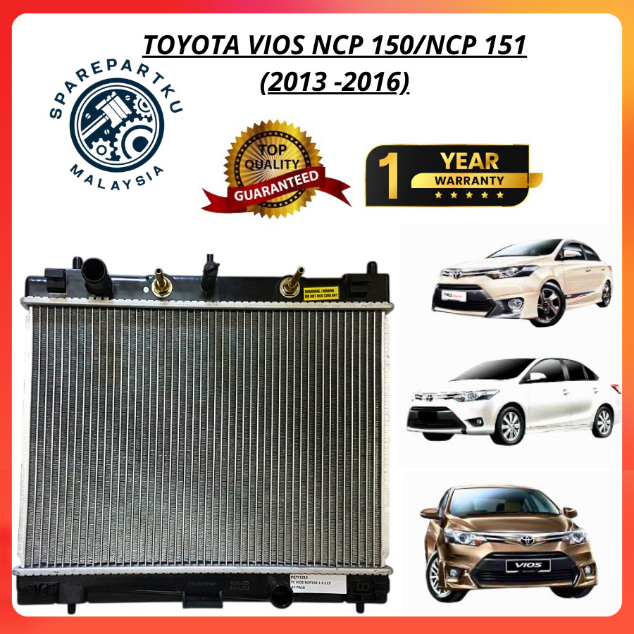 TOYOTA VIOS NCP150 NCP151 RADIATOR TEBAL TANGKI AIR 1 TAHUN WARRANTY ...
