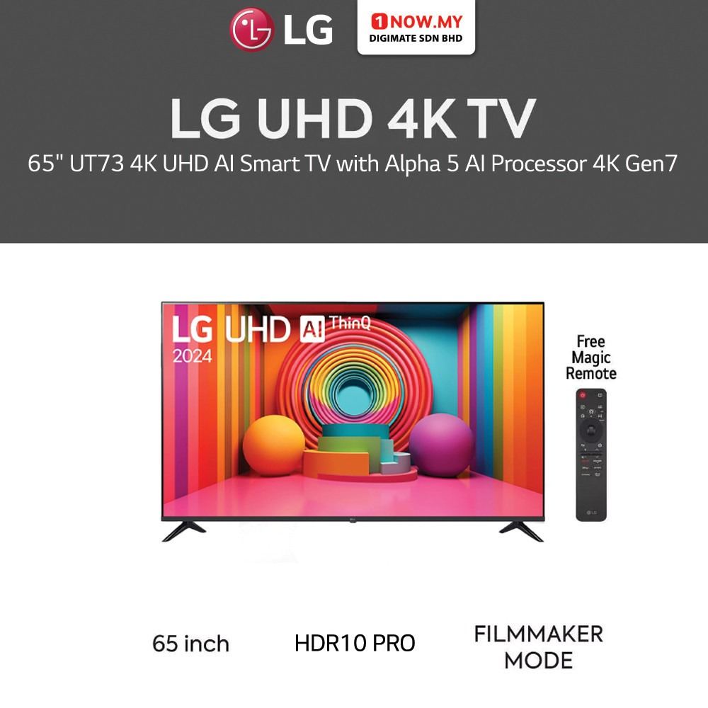 LG 65" UT73 4K UHD AI Smart TV 65UT7350PSB | Vivid Bright Visuals TV ...