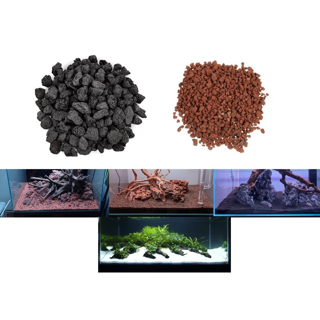 Premium aquarium aquascape sand lava stone pasir malang akuarium decoration filter media ...