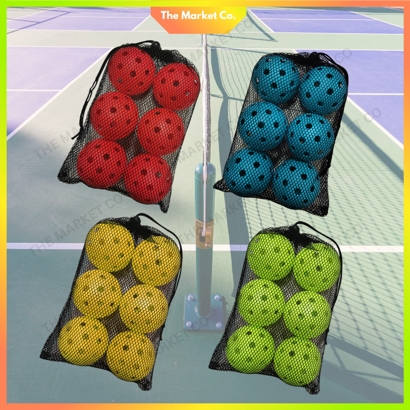 【6PCS Outdoor Pickleball Balls Set】40-Hole 74MM Durable PP Seamless ...