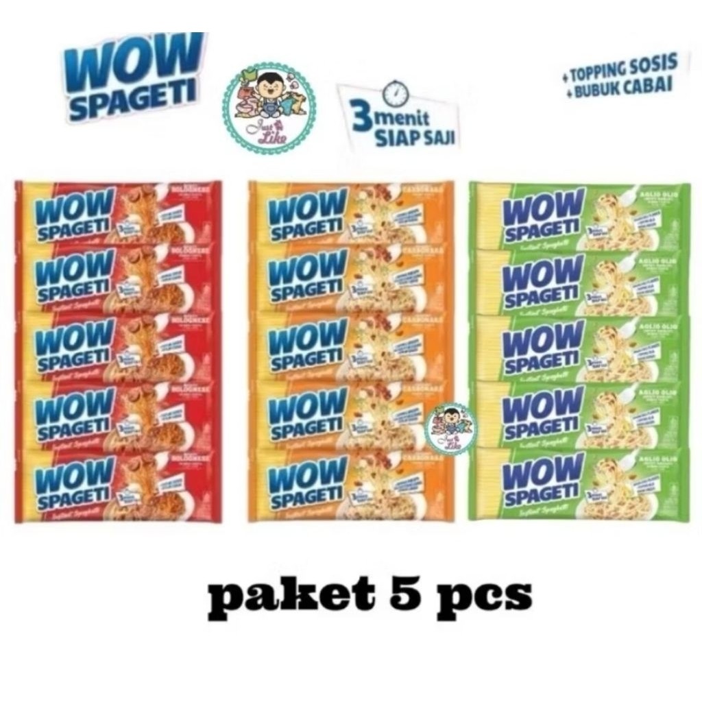 Wow Spageti instant Spaghetti kemasan 75g-88g/harga untuk satu renceng ...