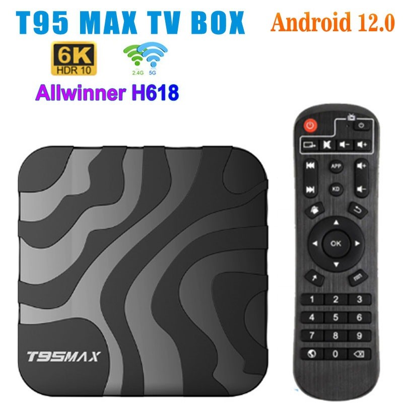 Kotak Atas Set Rangkaian T95MAX Allwinner H618 12 HD 6K Pemain 5G WiFi ...