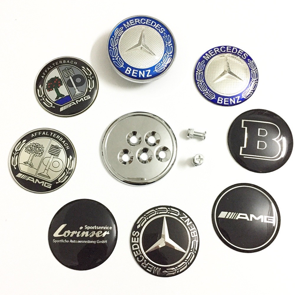 60mm rear trunk logo 6cm back emblem for Mercedes Benz back blue wheat ...