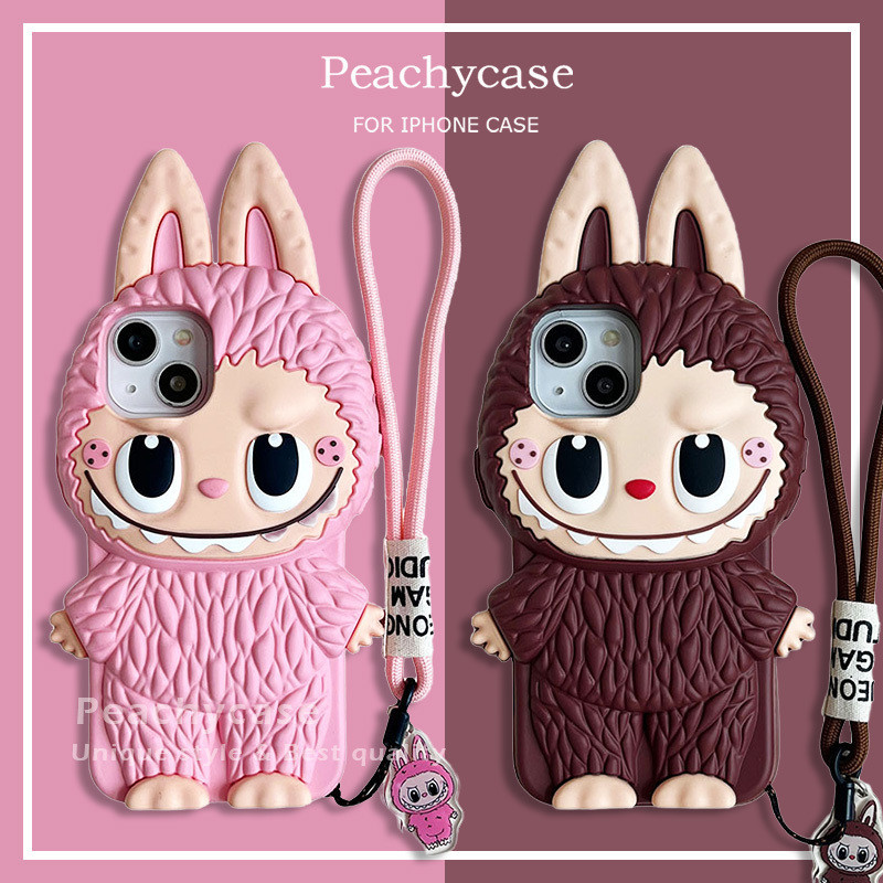 3D Cartoon Cute Popmart Labubu Phone Case Compatible for iPhone 15 14 ...