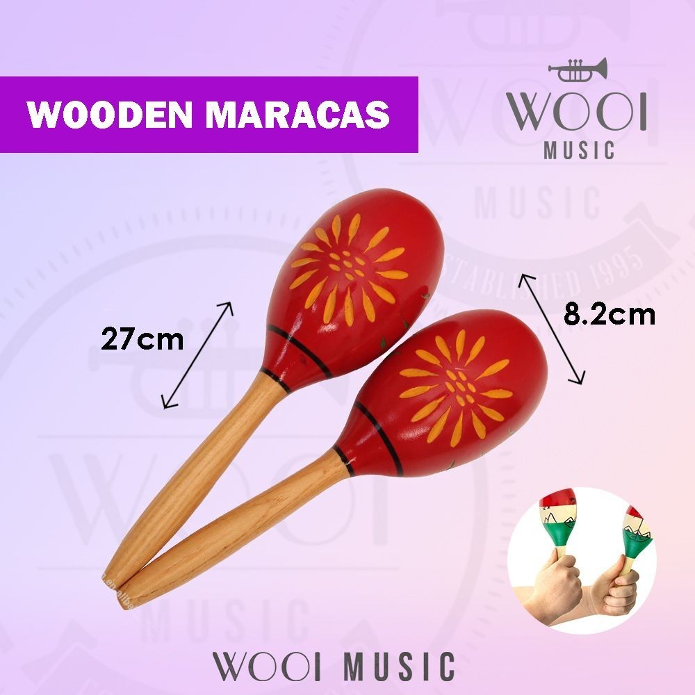Wooi Music M2 Wooden Maracas (RED) | Shopee Malaysia