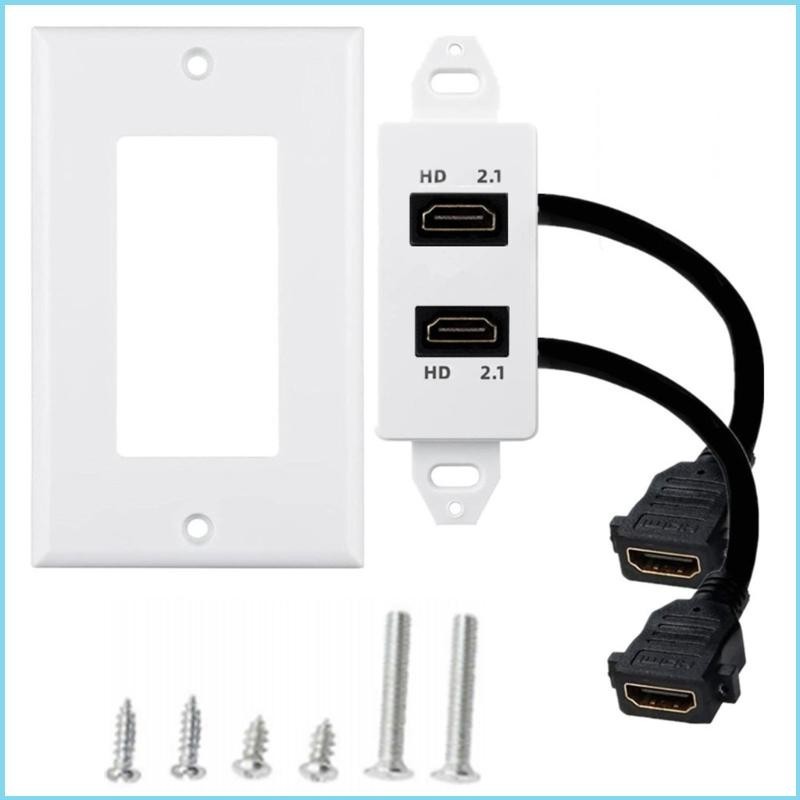 RUN 8K 48Gbps 60Hz Wall Panel Female to Female Wall Face Plate Panel Outlet Socket Extender ...