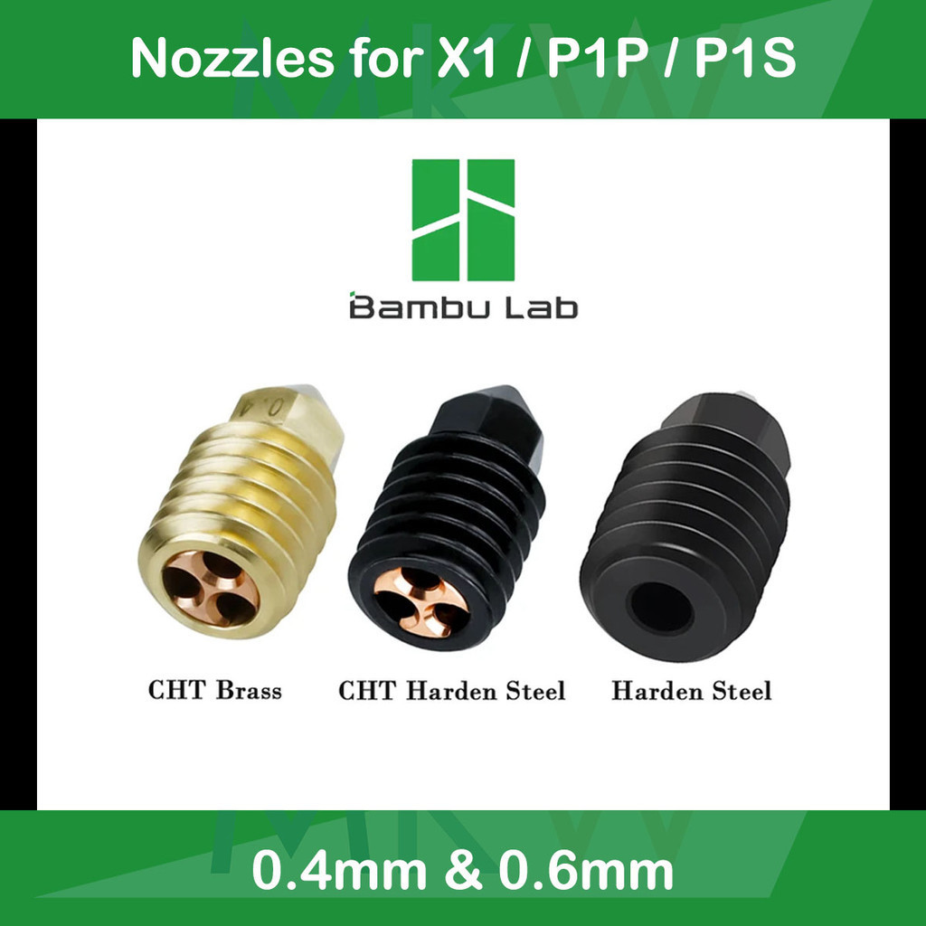 High Flow CHT Style Nozzle 1.75mm for Bambu Lab X1 / P1P / P1S | Shopee ...