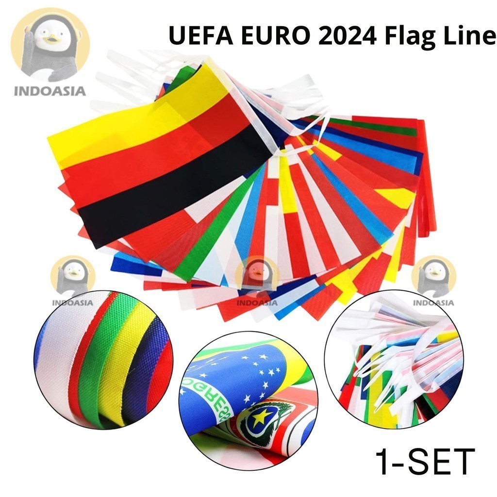 UEFA EURO 2024 Multi-Country Flag Banner Set ⚽️ Flag line Series -7 ...