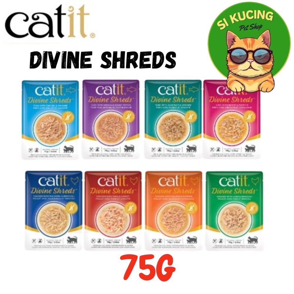 Catit Divine Shreds Tuna / Chicken Cat Pouch Wet Food 75G / Makanan ...