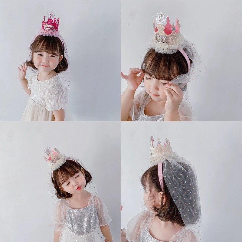 [24h Fast Delivery] Birthday Crown Headband Girls Adult Children ...