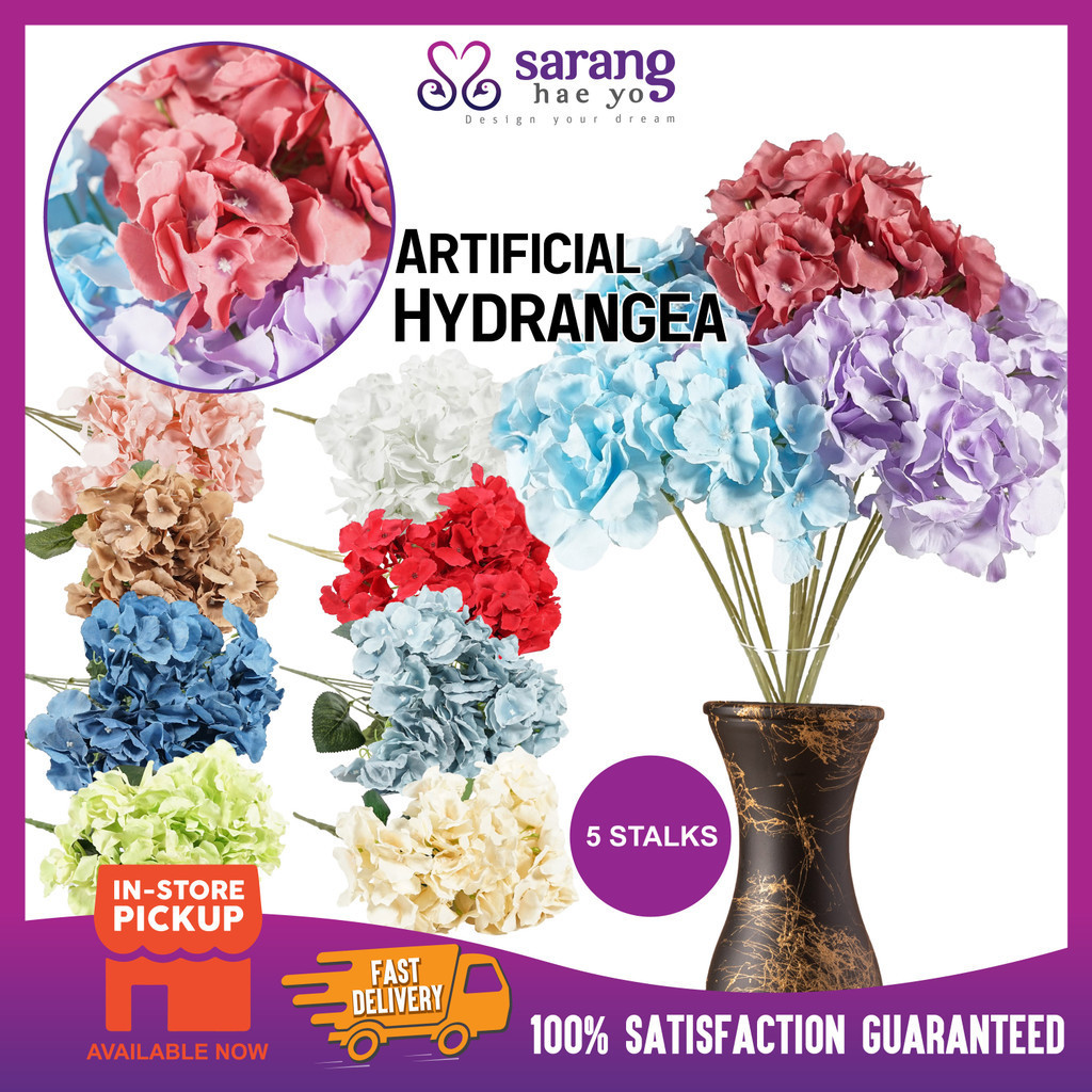 Bunga Hydrangea Artificial Flower Gubahan Hiasan Rumah Hantaran Kahwin ...