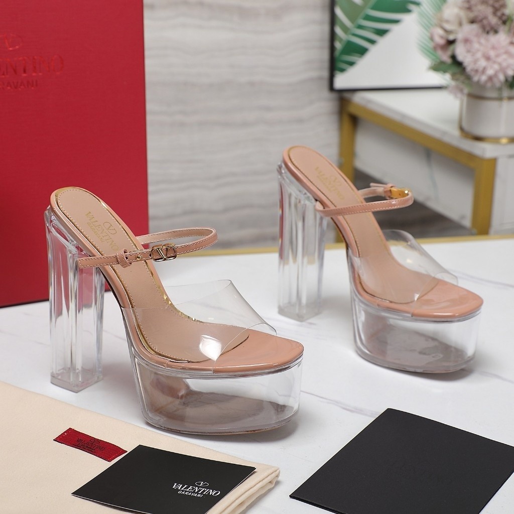 Valentino 2024 Summer New Style Transparent Platform Waterproof Thick ...