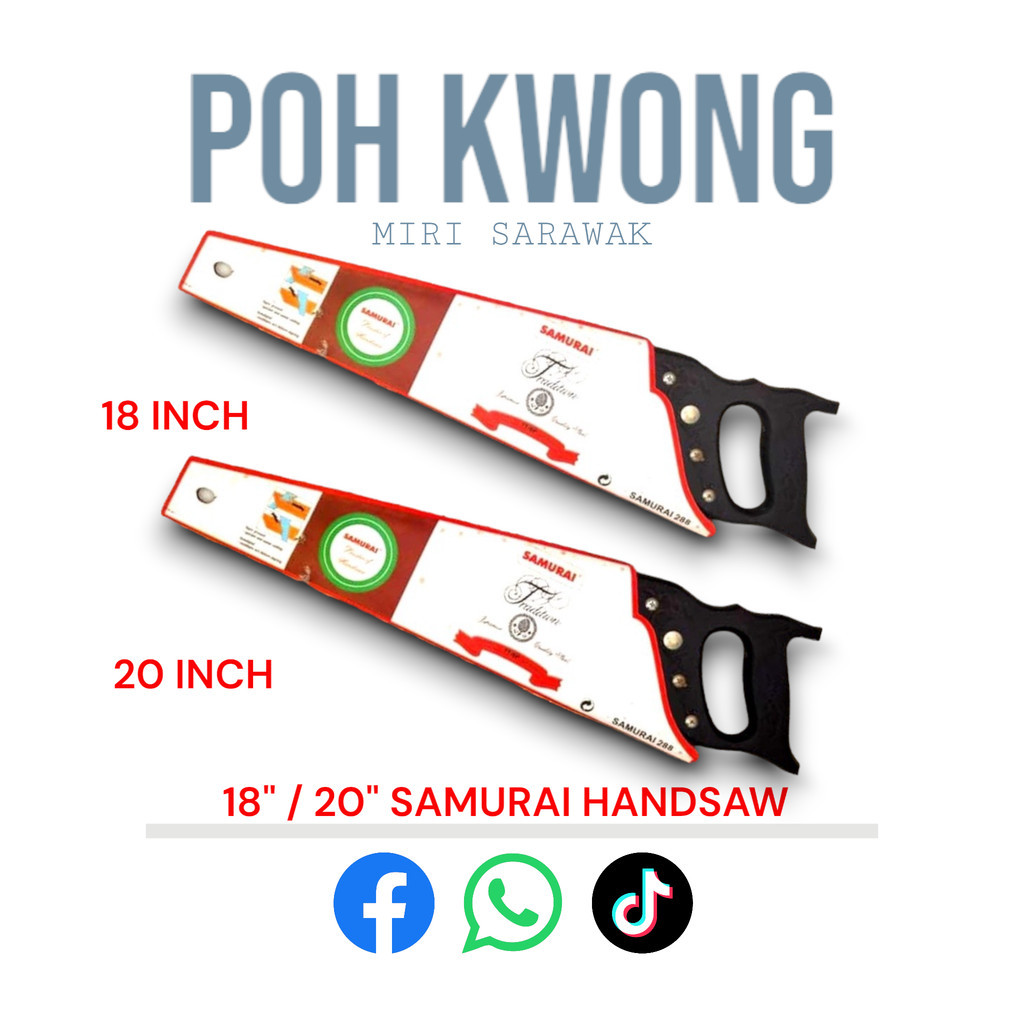 SAMURAI Handsaw 18" 20" Gergaji Kayu Wood Hand Saw Wooden Handle ...