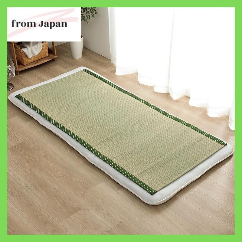 IkeHiko Tatami Mat Sheet Negosa Single Shiori Green 88x180cm Antibacterial Deodorant Healing ...