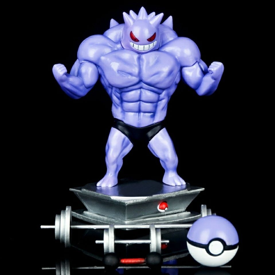Anime Pokemon GK Muscle Macho Standing Gengar Figure Decoration Model ...