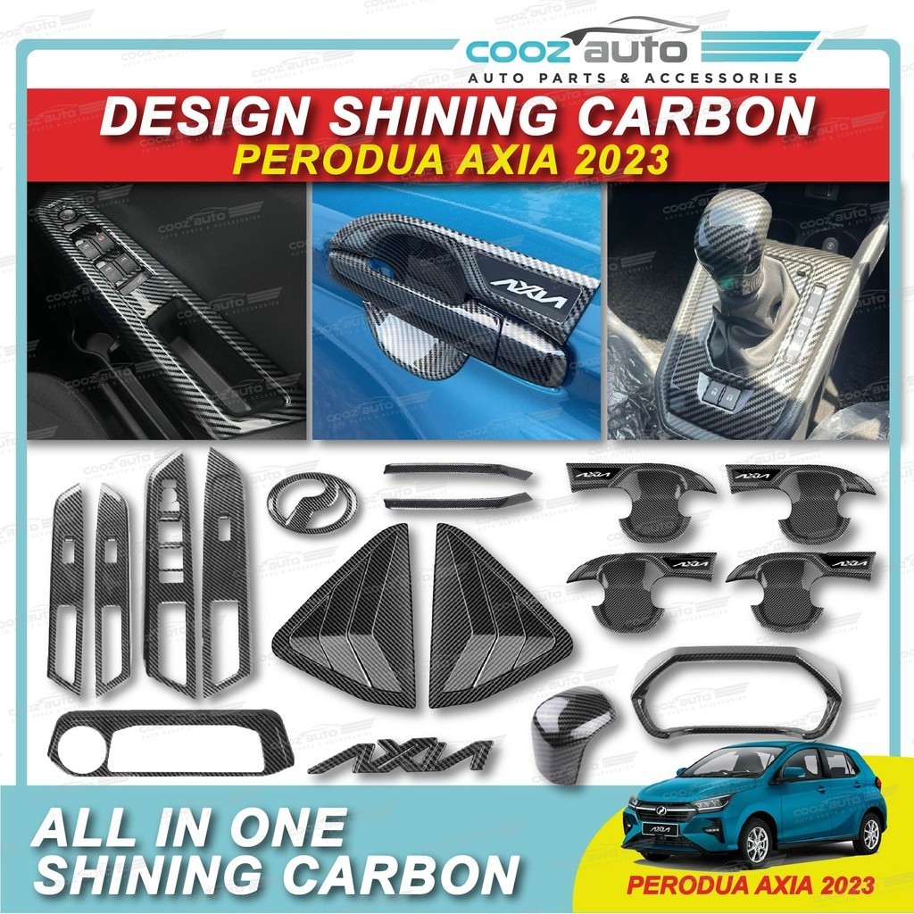 Perodua Axia 2023 -2024 Shining Carbon Car Steering Door Bowl Handle ...