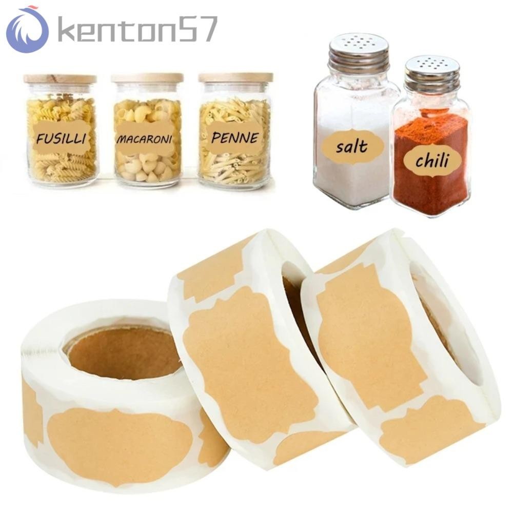 KENTON 300Pcs/Roll Kitchen Bottles Sticker, Blank DIY Spice Jar Label ...
