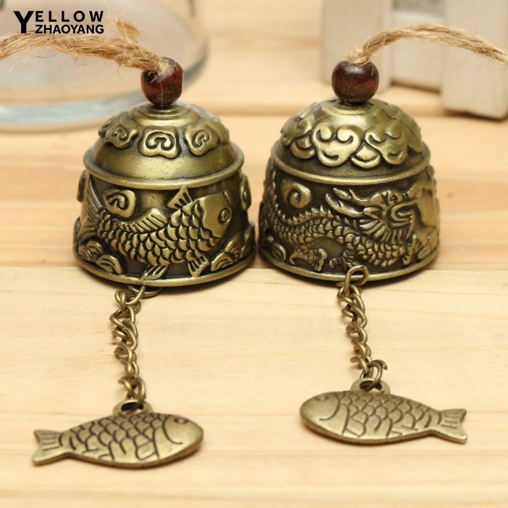 YEH-Chinese Fish Pattern Feng Shui Bell Blessing Good Luck Fortune ...