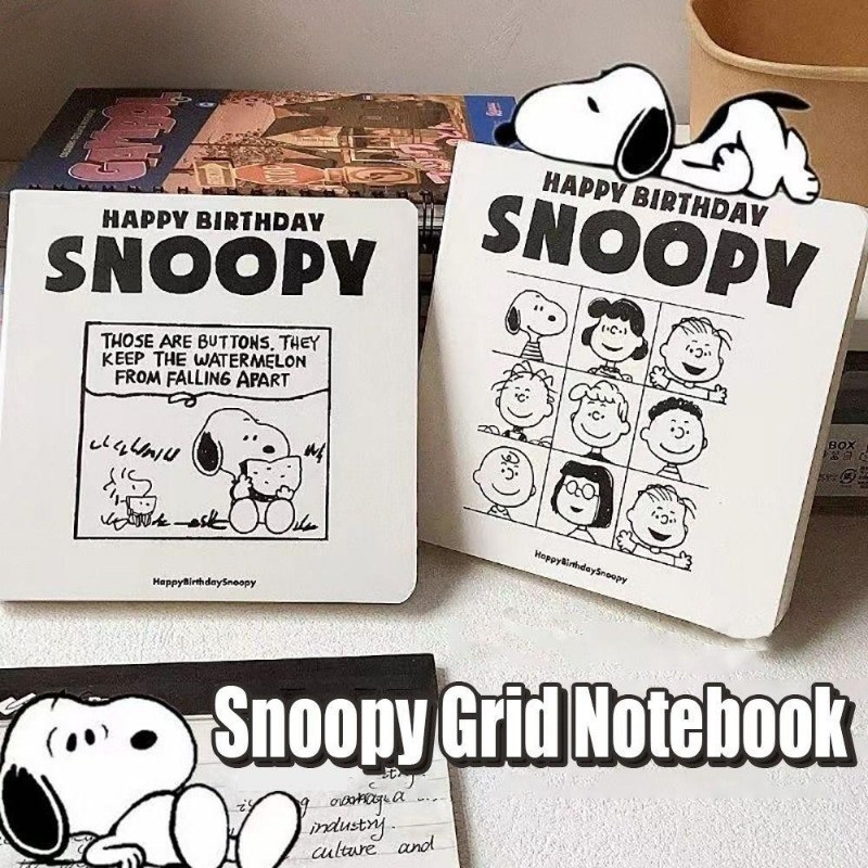 100 Sheets Cartoon Snoopy Square Notebook Lined Dots Blank Grid Paper ...