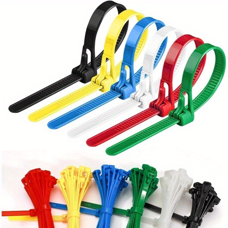 100pcs 6 Inch Heavy Duty Reusable Colored Zip Ties - Easy Release ...