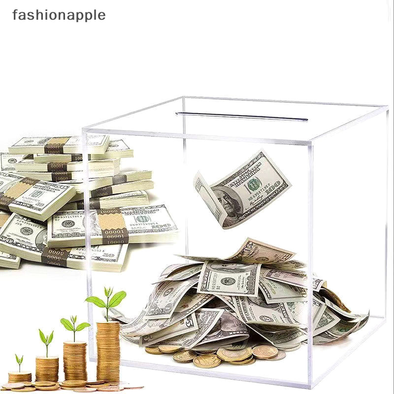 FAMY Large Piggy Banks for Adults Kids Clear Acrylic Money Saving Bank ...
