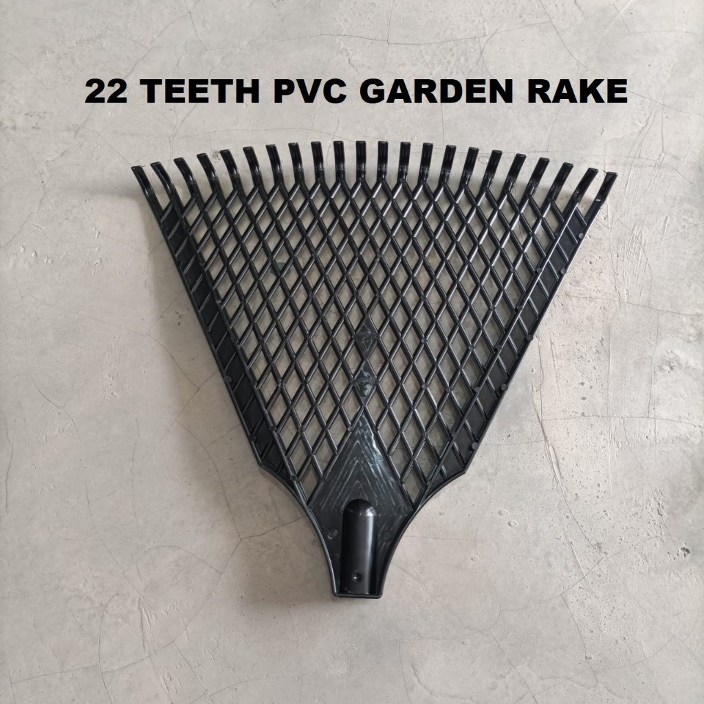 22 Teeth PVC Garden Rake Head / Garden Rake With Wooden Stick ...