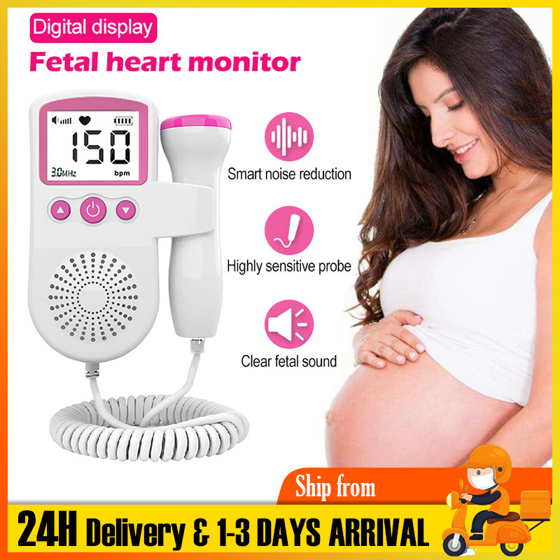Fetal Doppler Baby Heartbeat Detector Portable Pregnant Baby Ultrasound ...