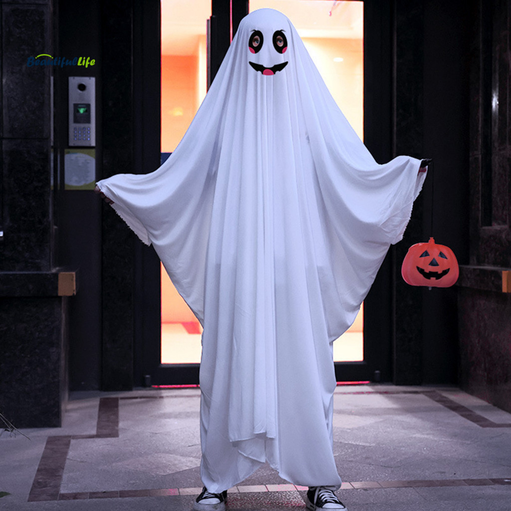beautifullife Role Play Costume Spooky Halloween Ghost Cloak Costume for Kids Perfect for Trick ...