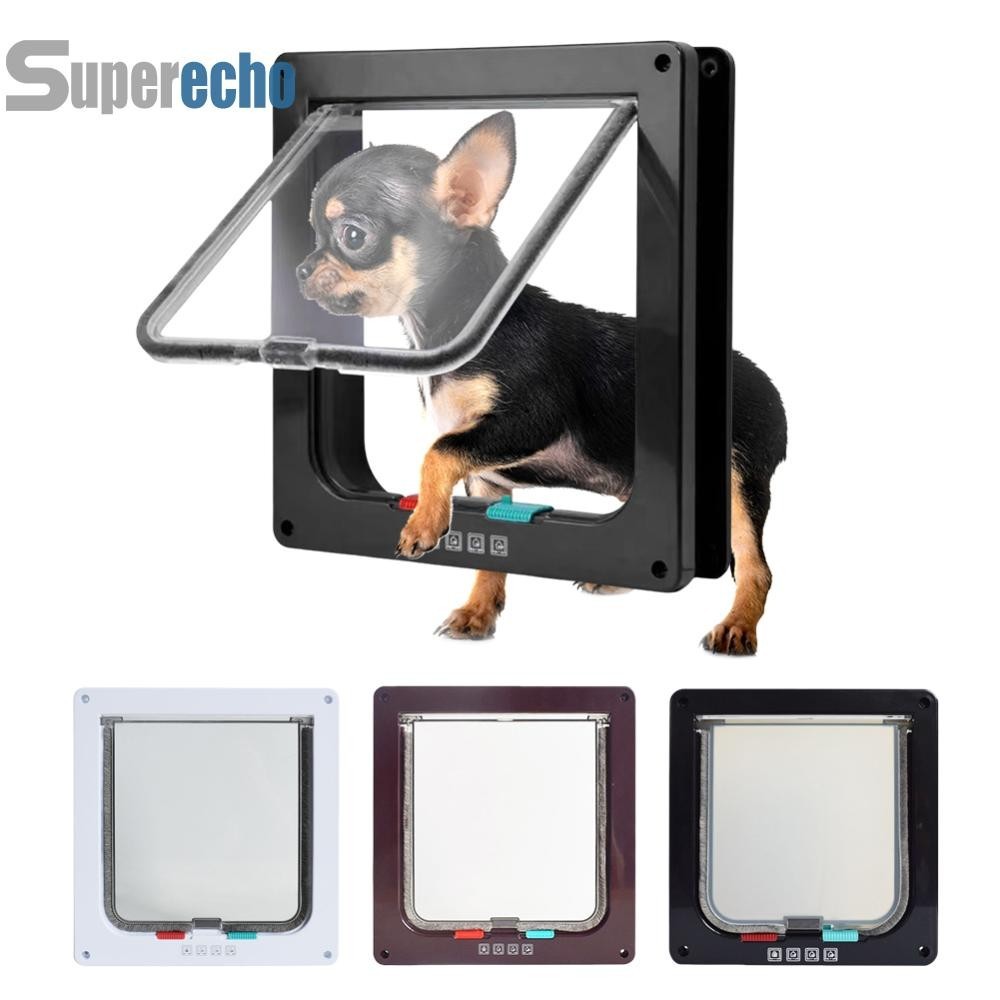 Cat Flap Door with 4 Way Security Lock Cat Dogs Flap Doors Cat Puppy ...