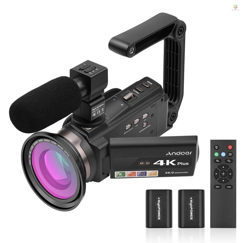 Andoer 4K/60FPS 48MP WiFi Digital Video Camera Set 1 Camcorder Recorder ...