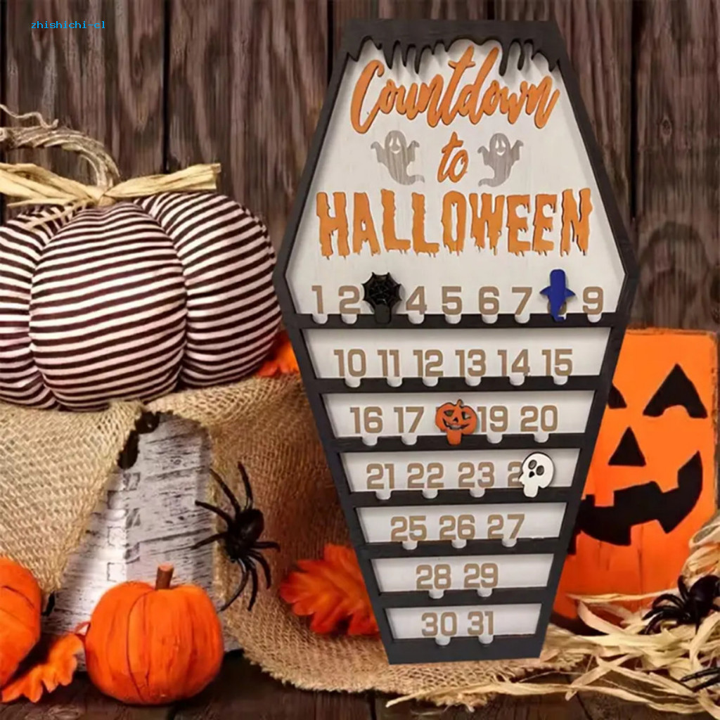ZH_ Exquisite Halloween Calendar Design Wooden Halloween Advent ...