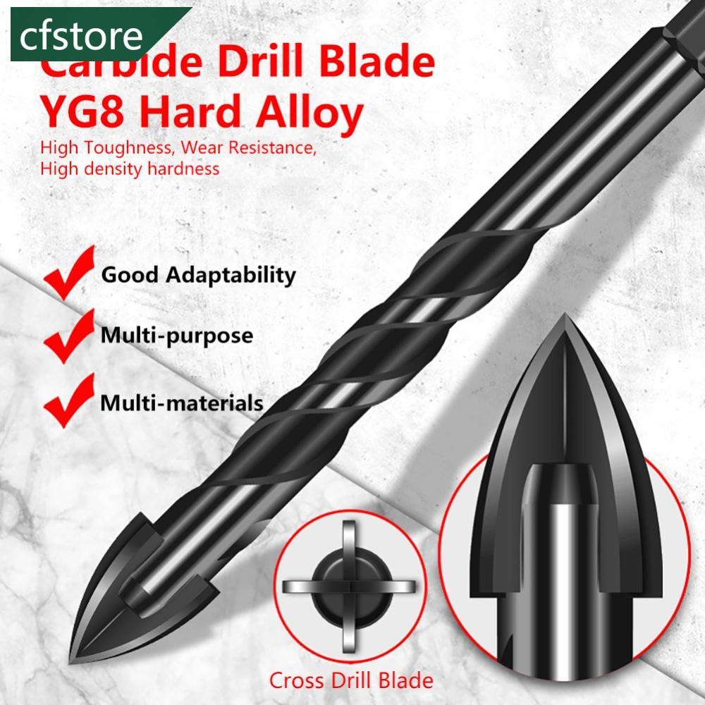 CFSTORE 3-12mm Cross Hex Tile Drill Bits for Glass Ceramic Concrete ...