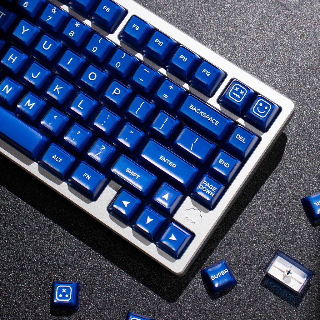 142 Keys SA Profile Blue Keycaps PBT Doubleshot Translucent Keycaps Set ...